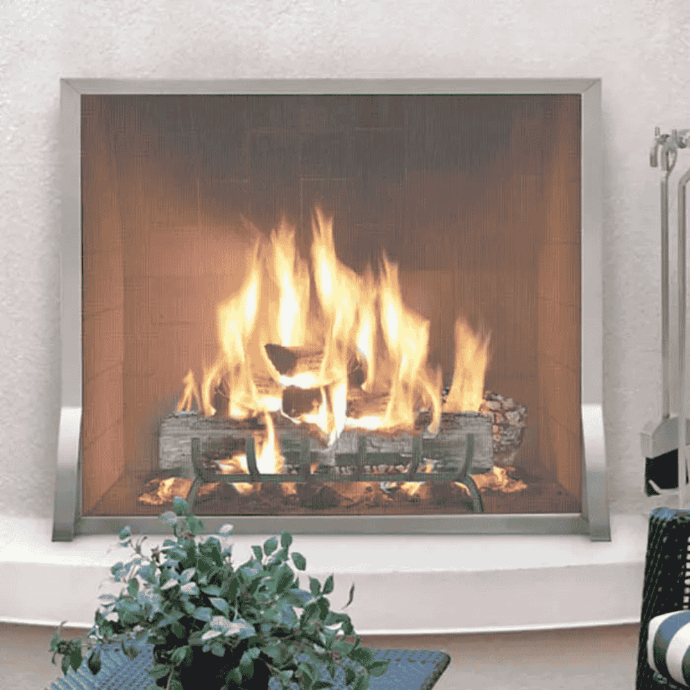 Pilgrim 44 Inch Newport Stainless Steel Fireplace Screen — Fyre Direct