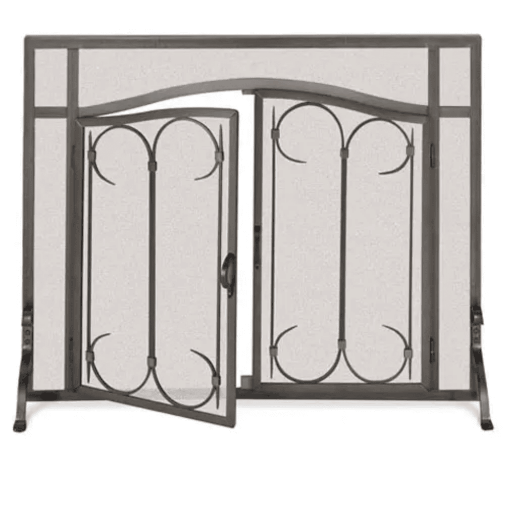 Pilgrim Iron Gate Fireplace Screen with Arched Doors — Fyre Direct
