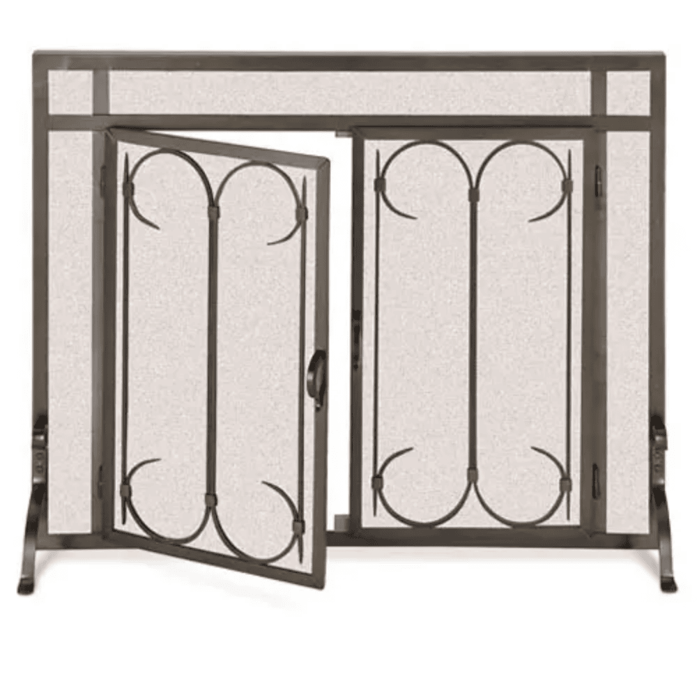 Pilgrim Large Iron Gate Fireplace Screen with Straight Top Doors — Fyre ...